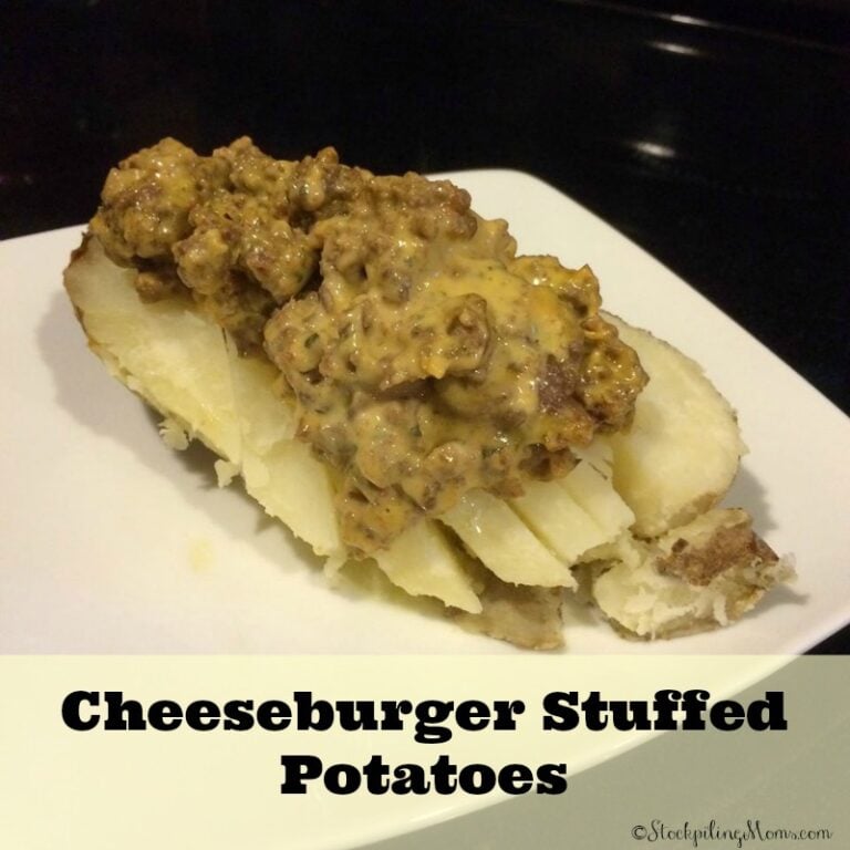 Cheeseburger Stuffed Potatoes - STOCKPILING MOMS™